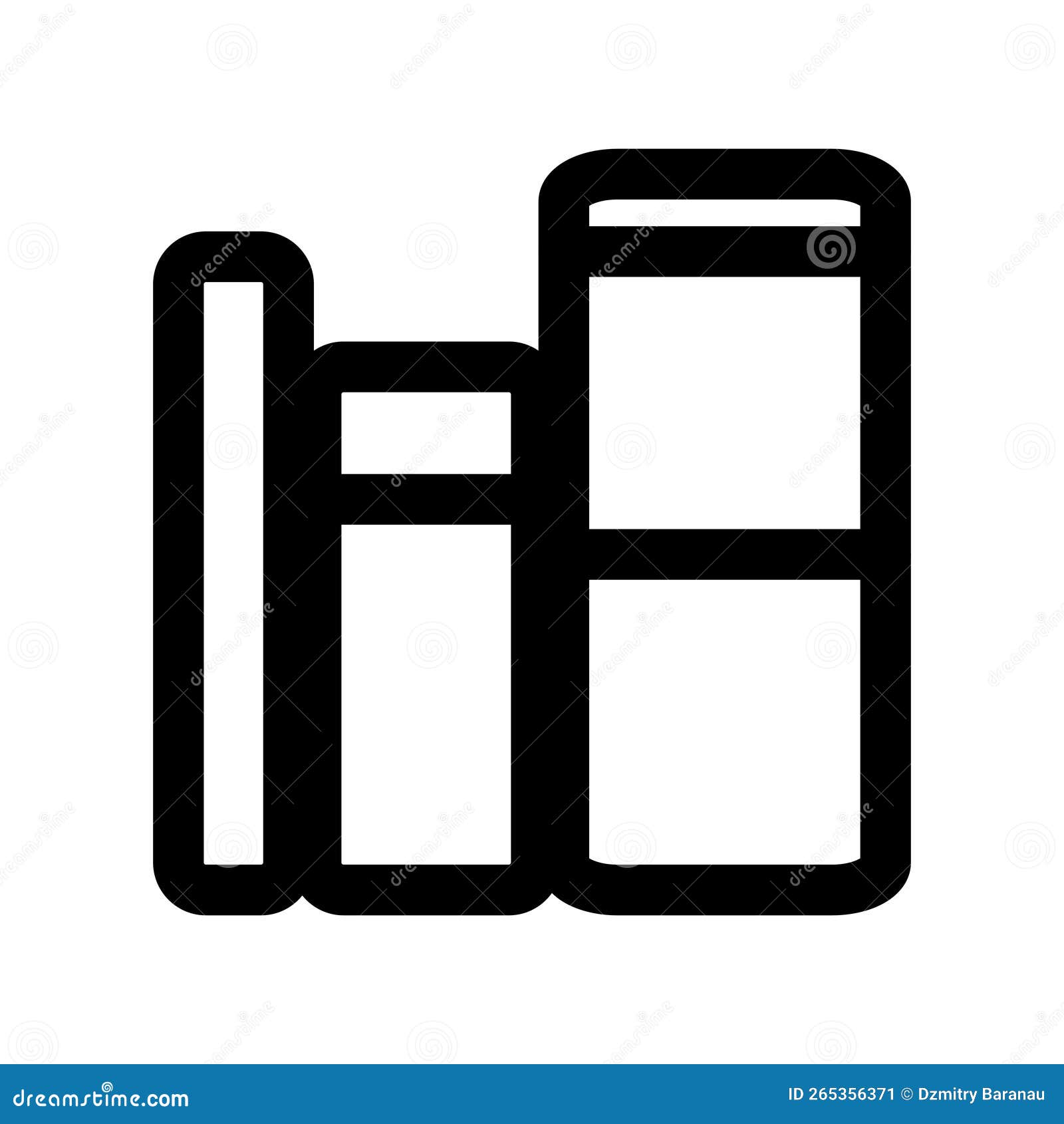 Library Icon Line Isolated on White Background. Black Flat Thin Icon on ...