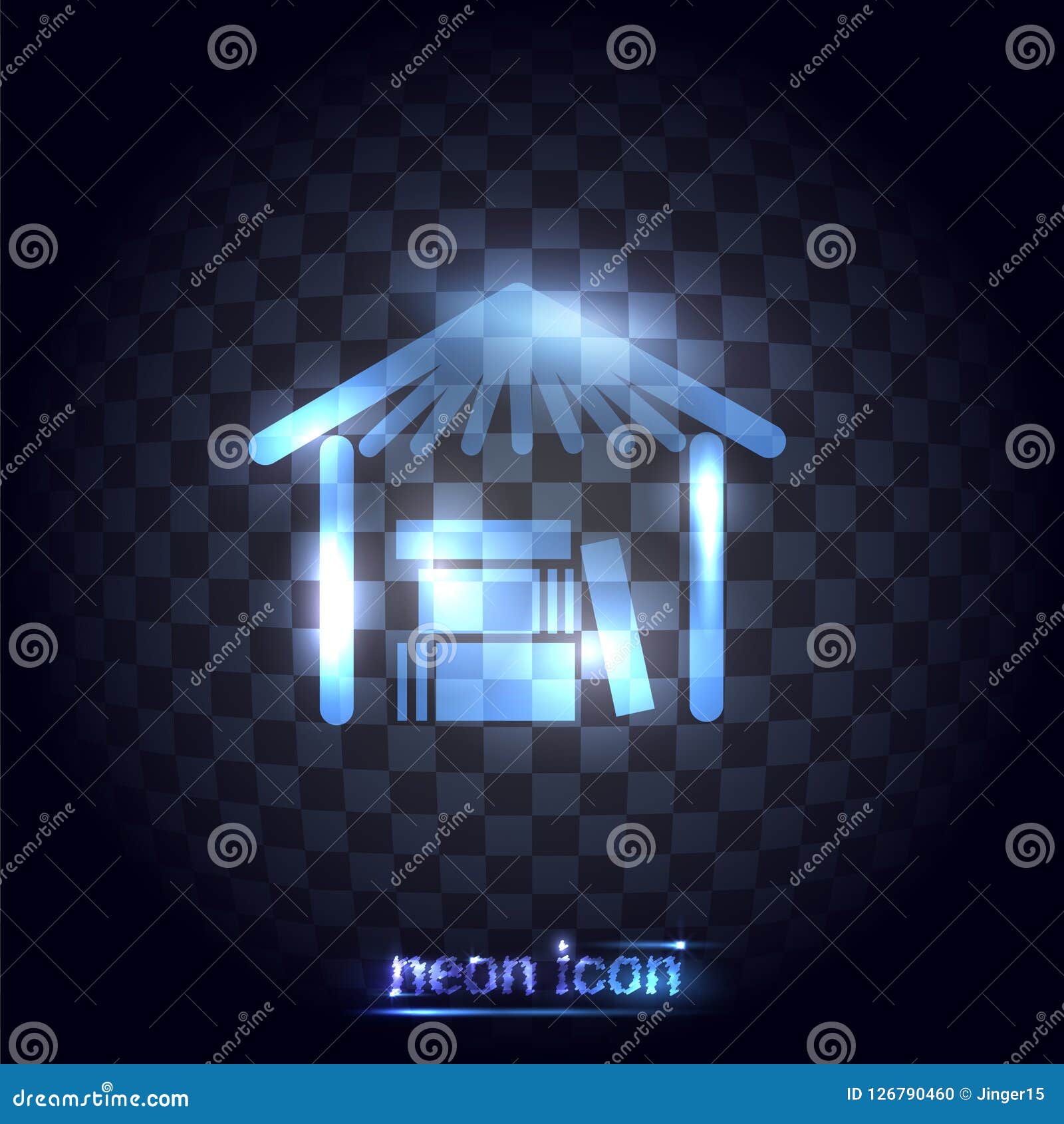 Library icon. neon series stock vector. Illustration of white - 126790460