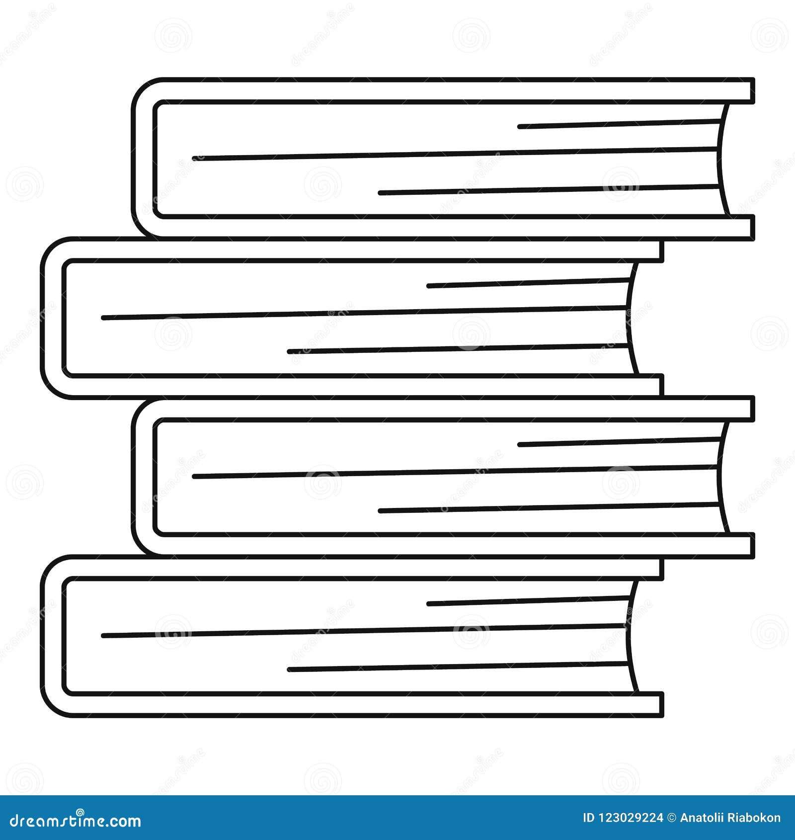 Library Icon, Outline Style. Stock Illustration - Illustration of novel ...