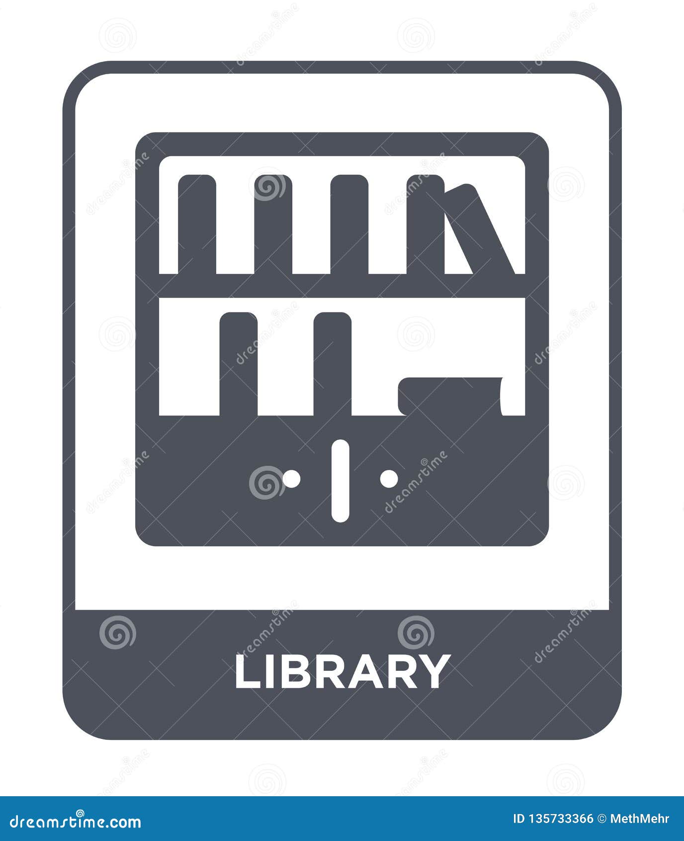 Library Icon in Trendy Design Style. Library Icon Isolated on White ...