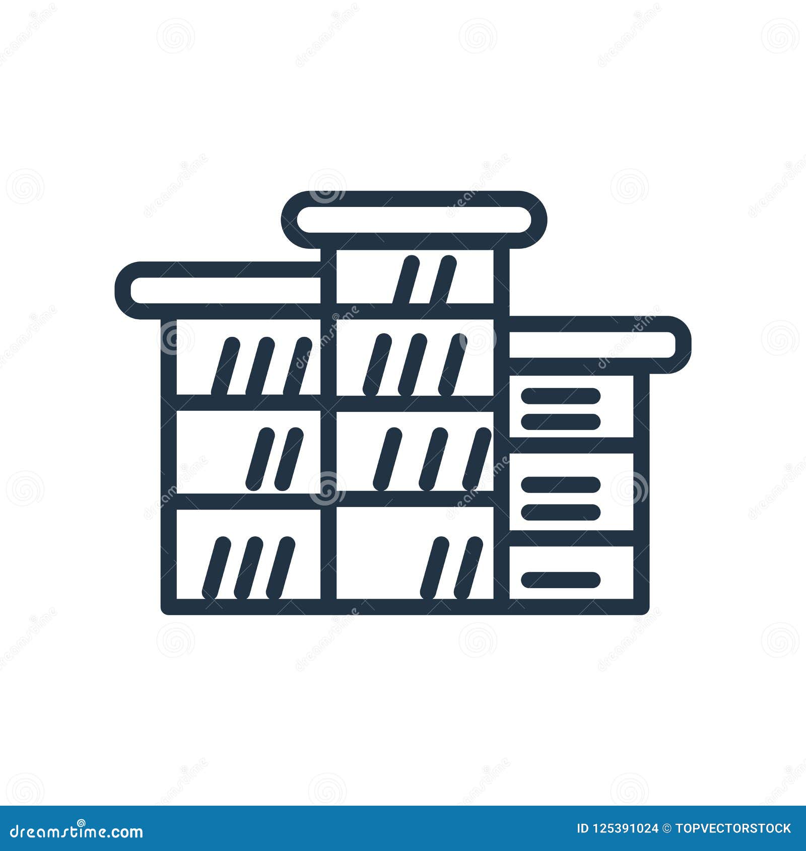 Library Icon Vector Isolated on White Background, Library Sign Stock ...