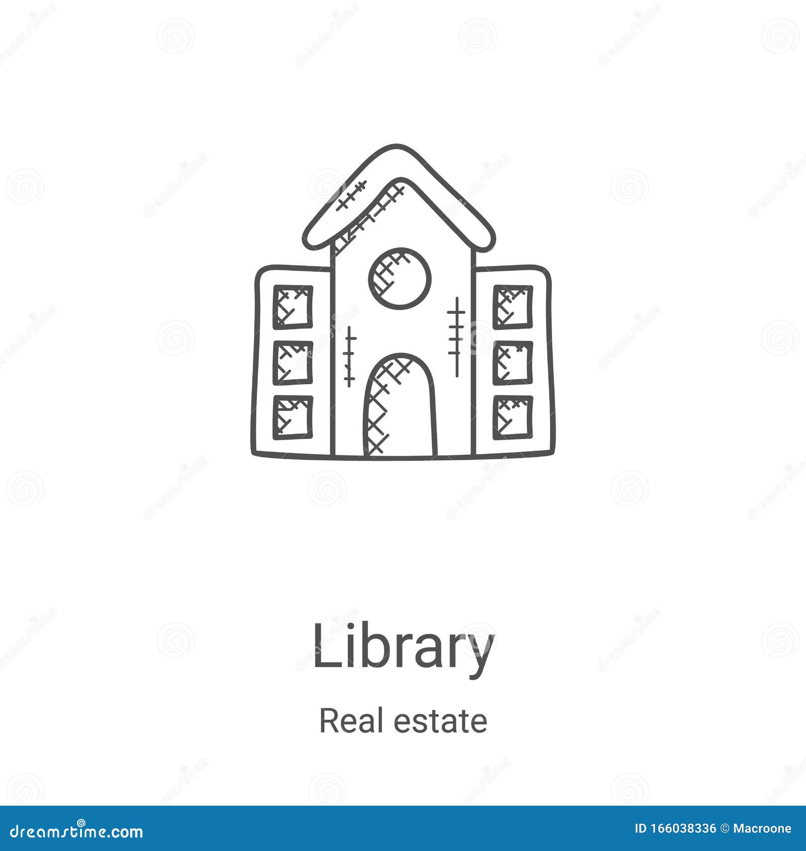 Library Icon Vector from Real Estate Collection. Thin Line Library ...