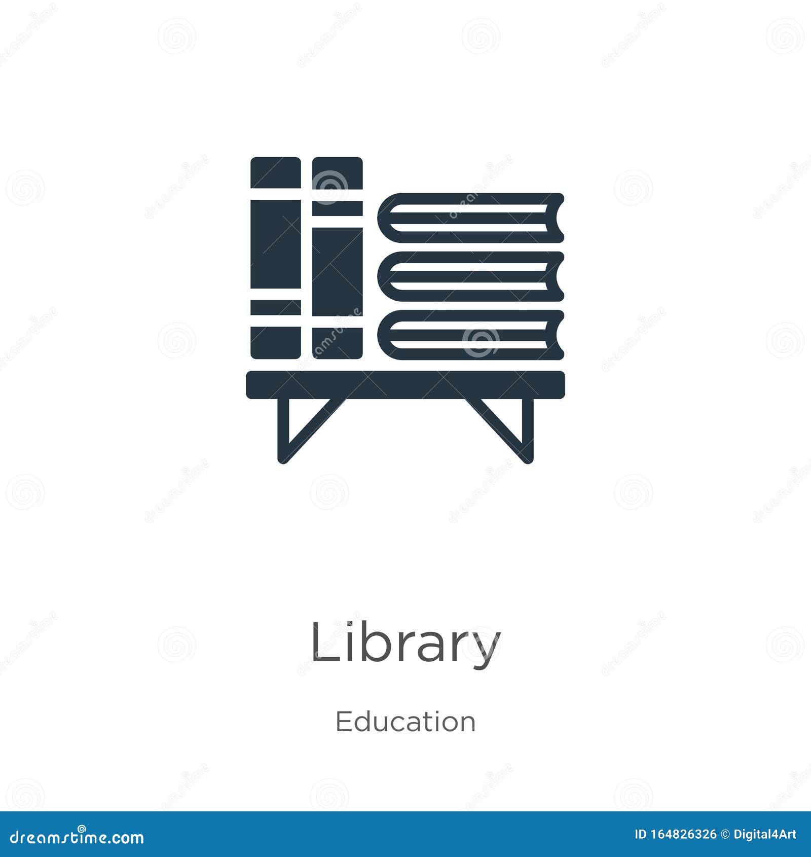 Library Icon Vector. Trendy Flat Library Icon from Education Collection ...