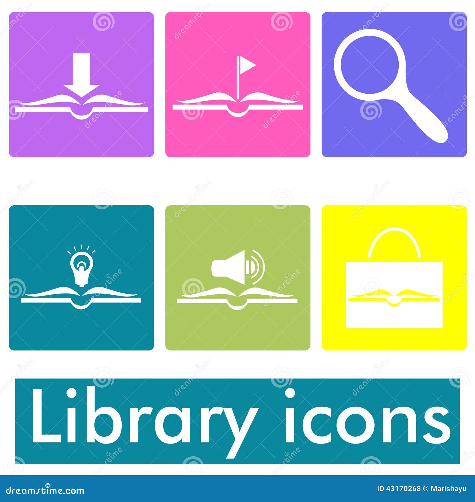 Library icons stock vector. Illustration of read, isolated - 43170268