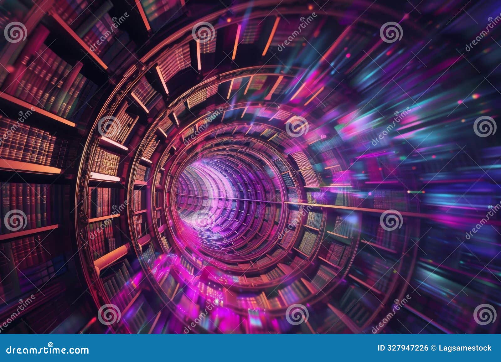 A Library of Infinite Knowledge Visualized As an Iridescent Fractal ...