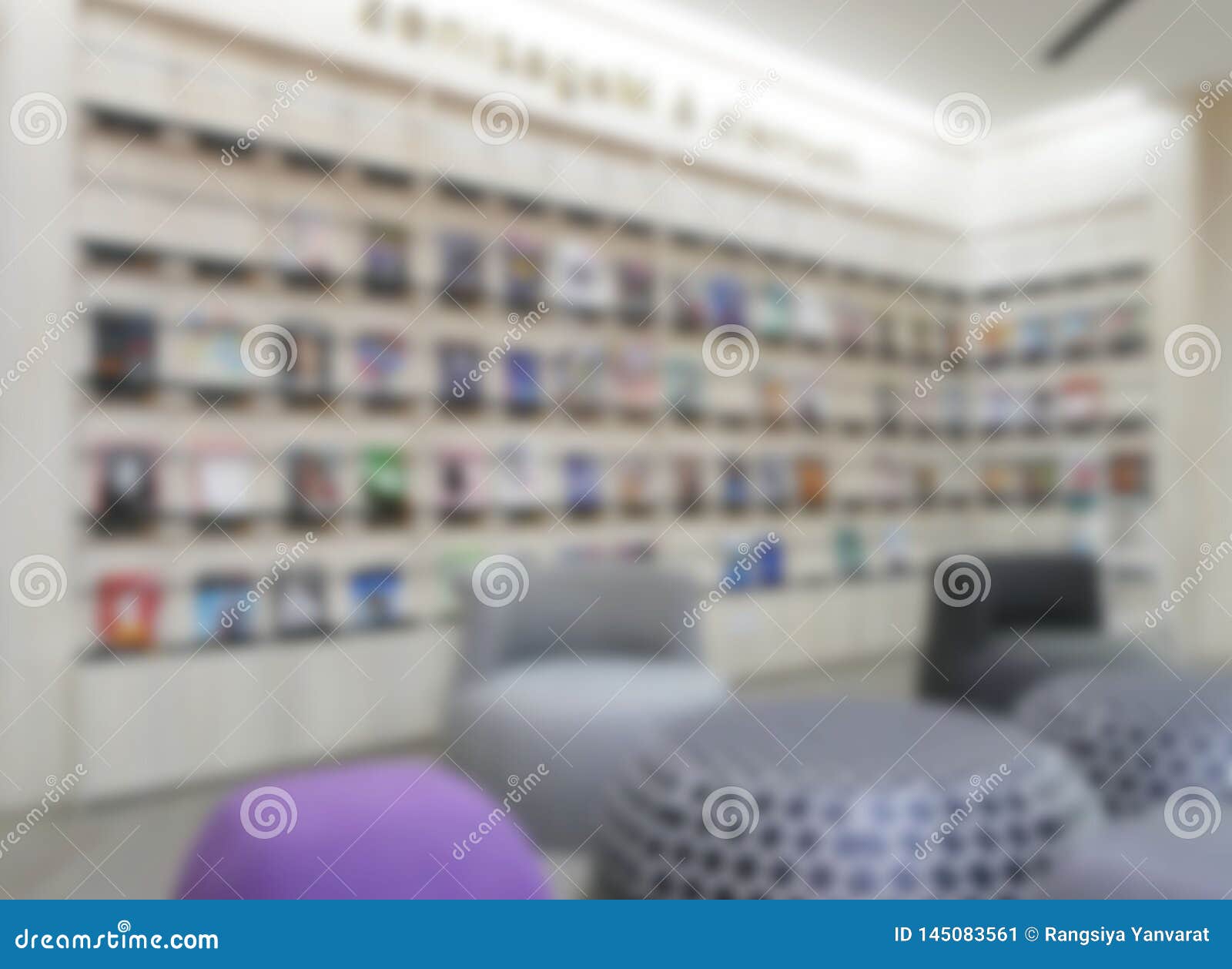 Library Interior for Background Stock Image - Image of public, textbook ...