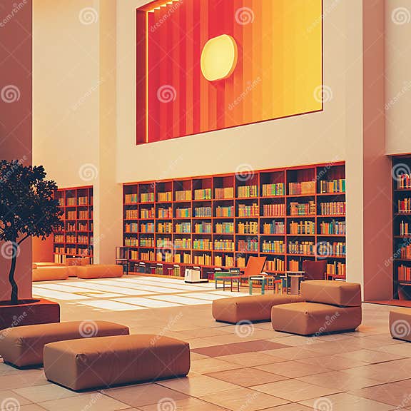 Library Interior Evolving into a Digital Data Stream, Symbolizing the ...