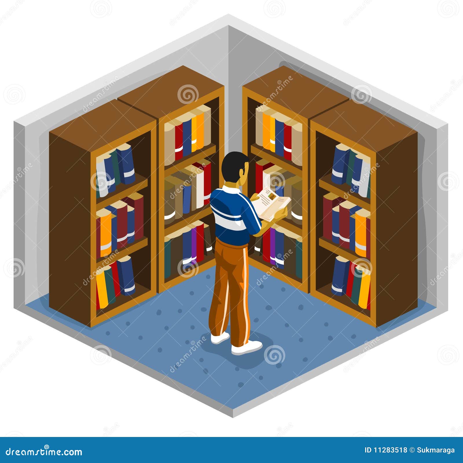 Library Isometric stock vector. Illustration of student - 11283518