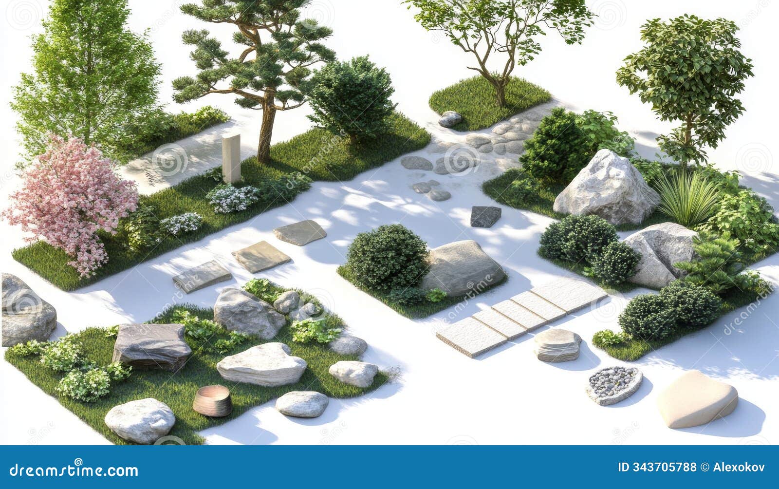 Library of Landscaping Elements Showing Different Light Colors for ...