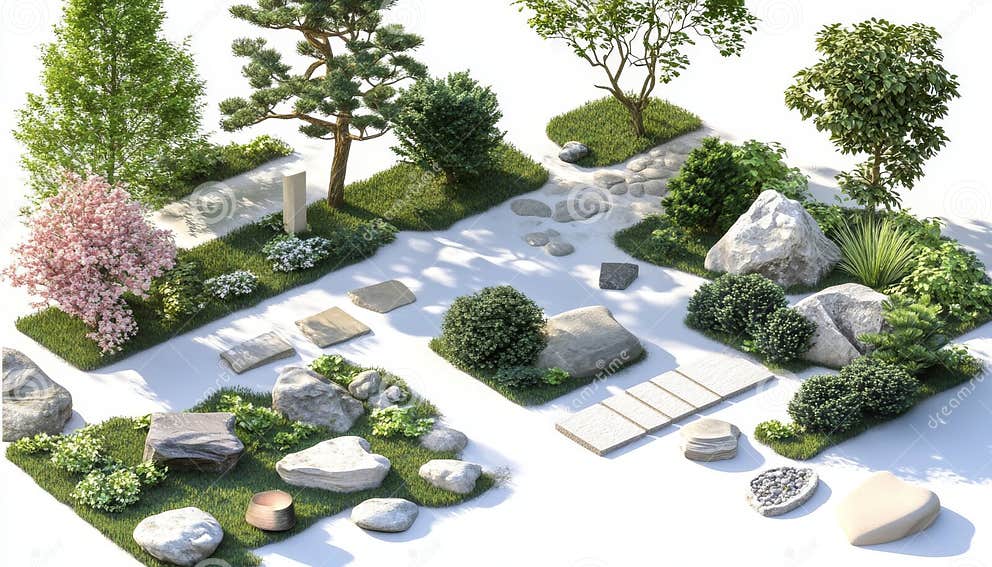 Library of Landscaping Elements Showing Different Light Colors for ...