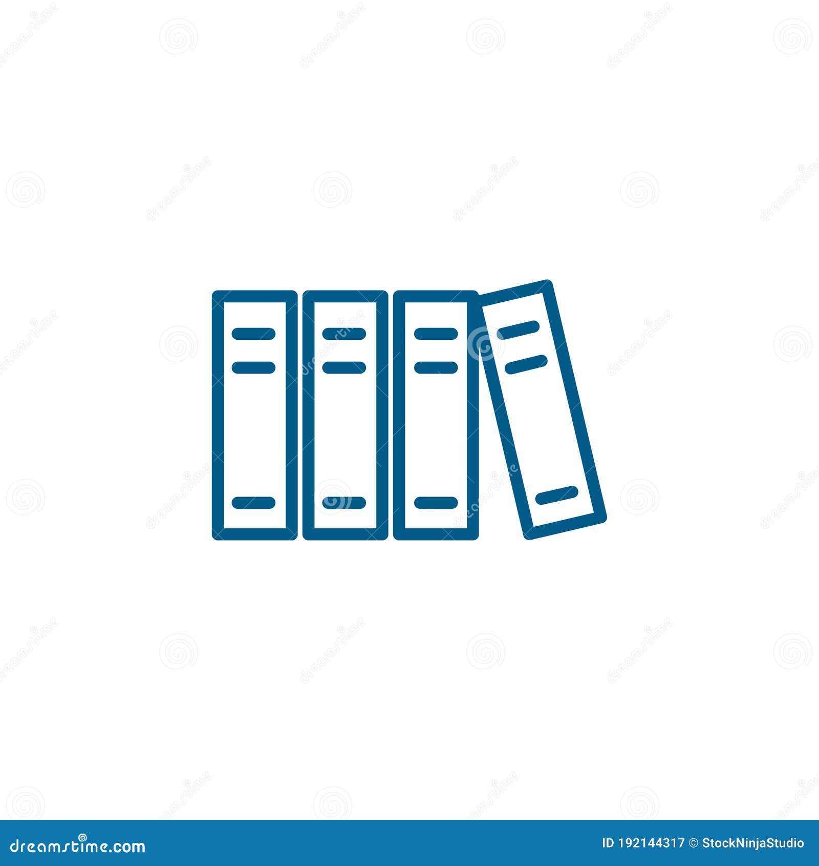 Library Line Blue Icon on White Background. Blue Flat Style Vector ...