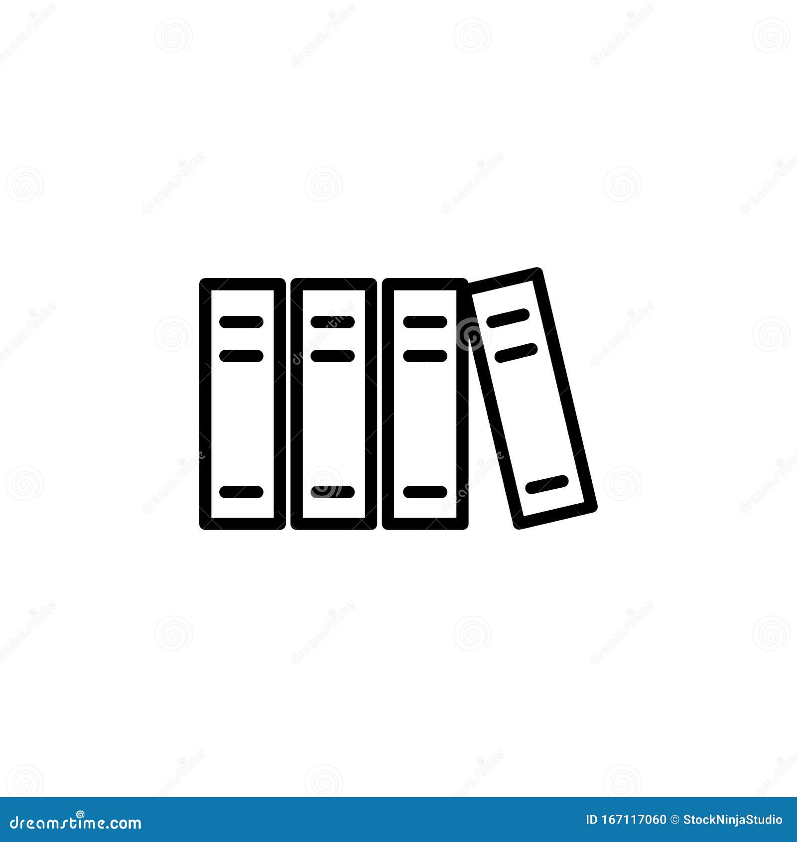 Library Line Icon in Flat Style Vector for App, UI, Websites. Black ...