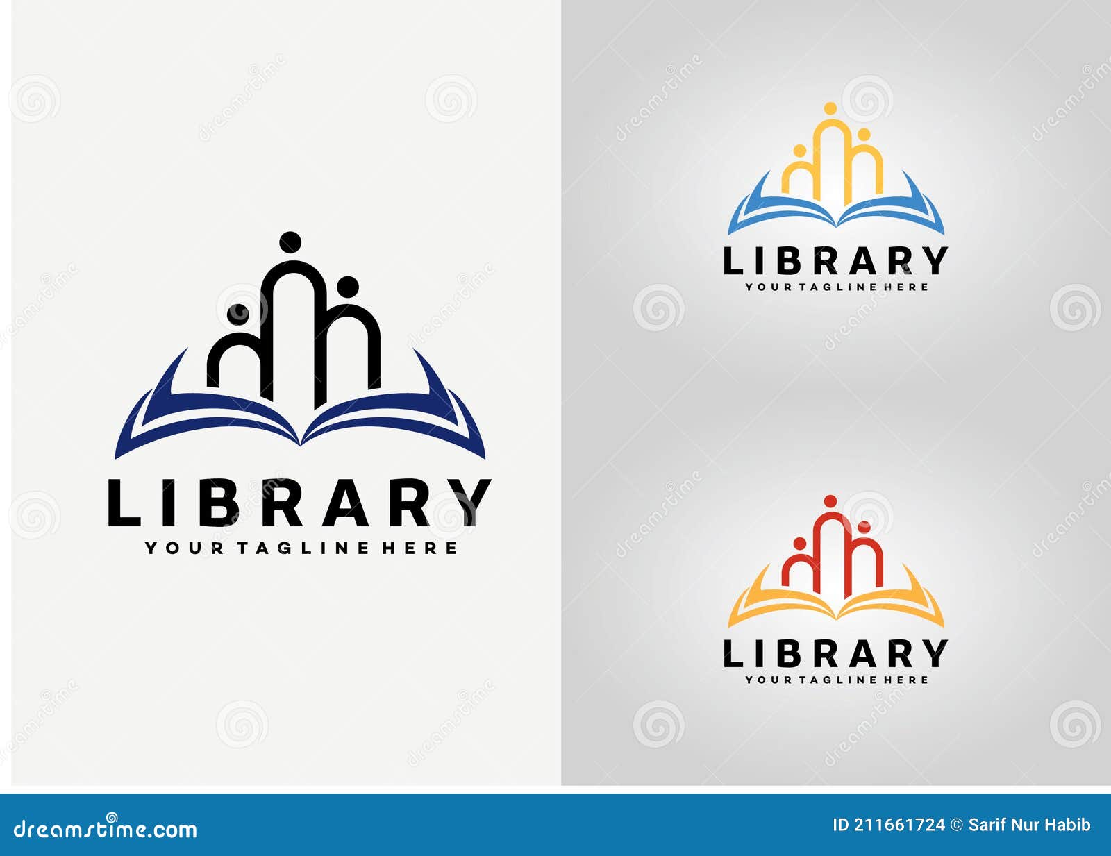 Library Logo Design Template Stock Vector - Illustration of background ...