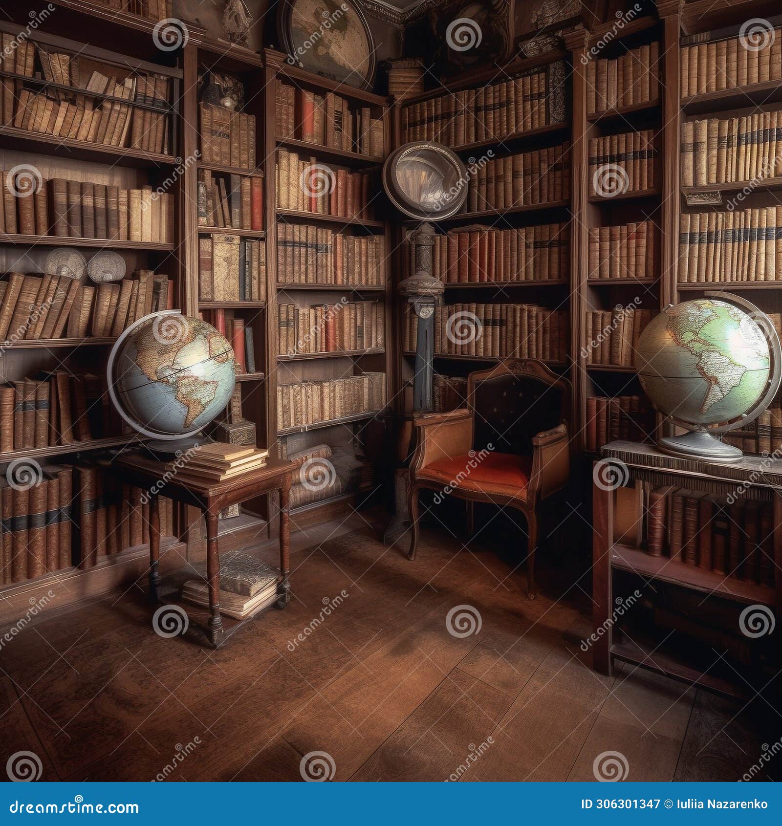 Library with Lots of Books. AI Generated Stock Image - Image of ...