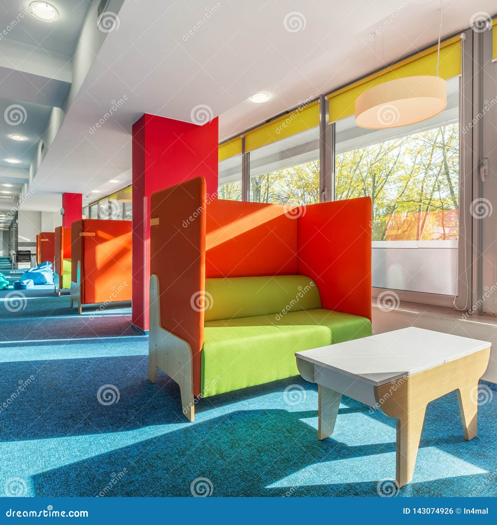 Library Lounge Area with Sofas Stock Photo - Image of furniture ...