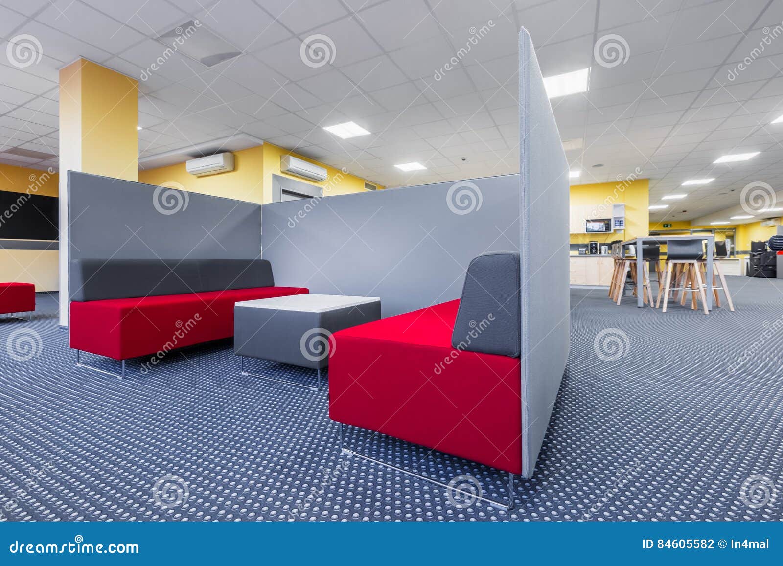 Library Lounge Area with Partition Stock Photo - Image of color, area ...