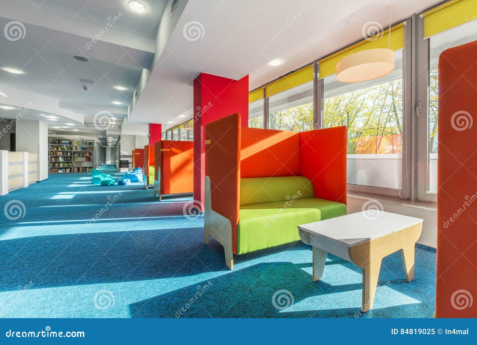 Library Lounge Area with Sofas Stock Image - Image of carpet, cosy ...