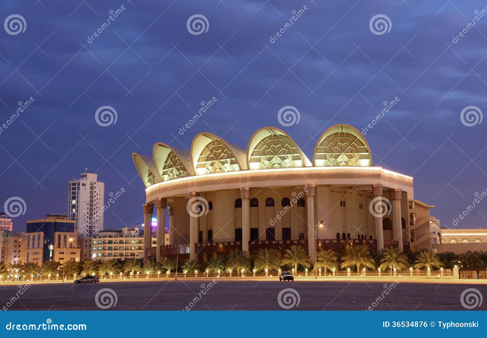Library in Manama, Bahrain stock photo. Image of dusk - 36534876