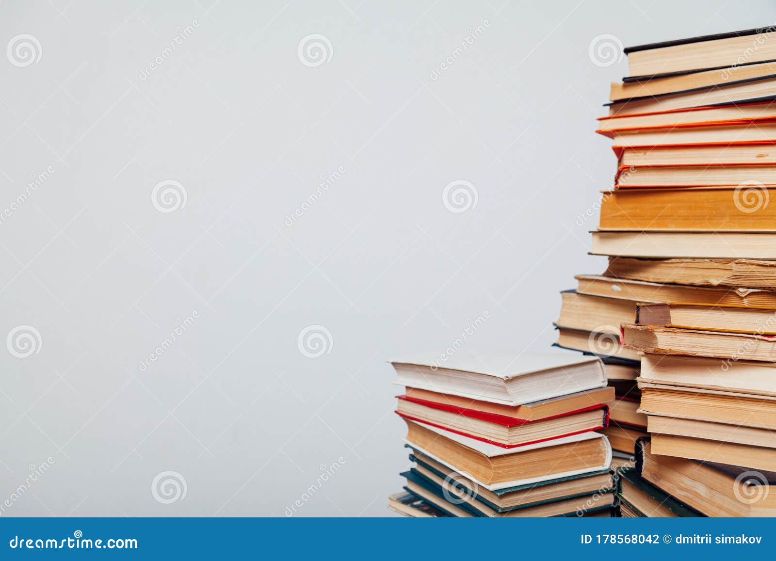 Library of Many Different Educational Books on a White Background Stock ...
