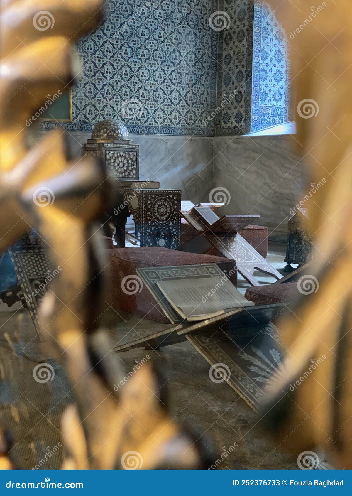 Library in the Mosque with Quran Books Stock Image - Image of library ...