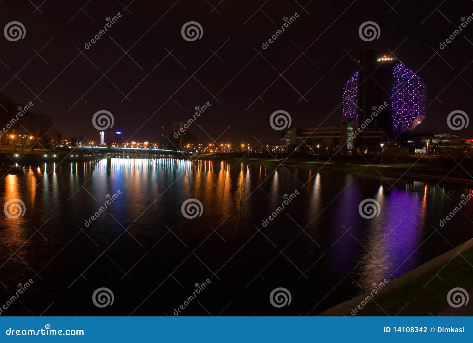Library at night stock photo. Image of national, octahedron - 14108342