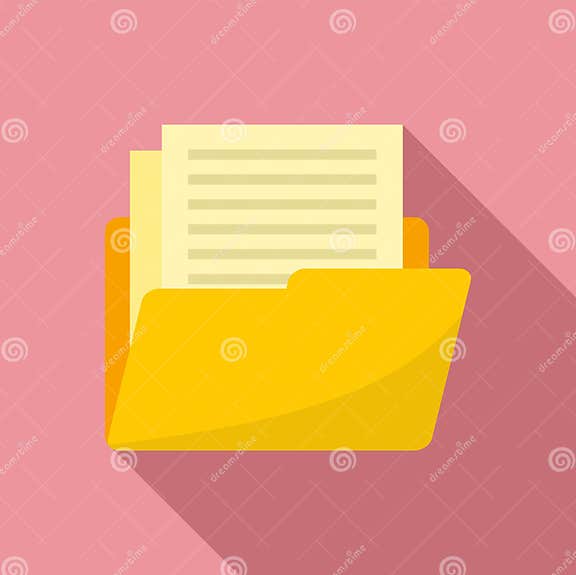 Library Online Folder Icon, Flat Style Stock Vector - Illustration of ...