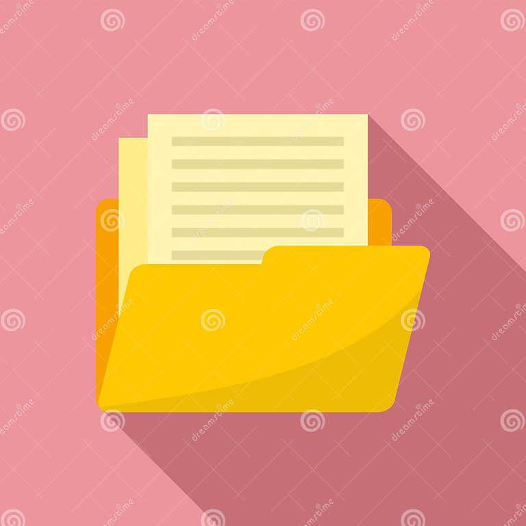 Library Online Folder Icon, Flat Style Stock Vector - Illustration of ...