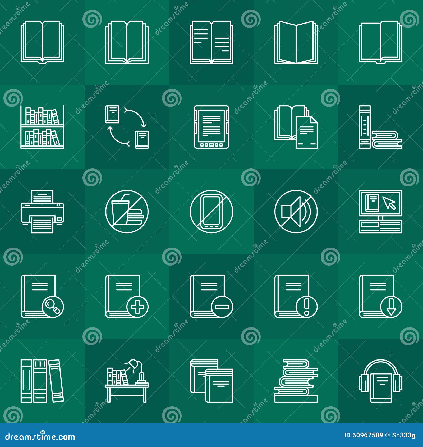 Library outline icons stock vector. Illustration of digital - 60967509