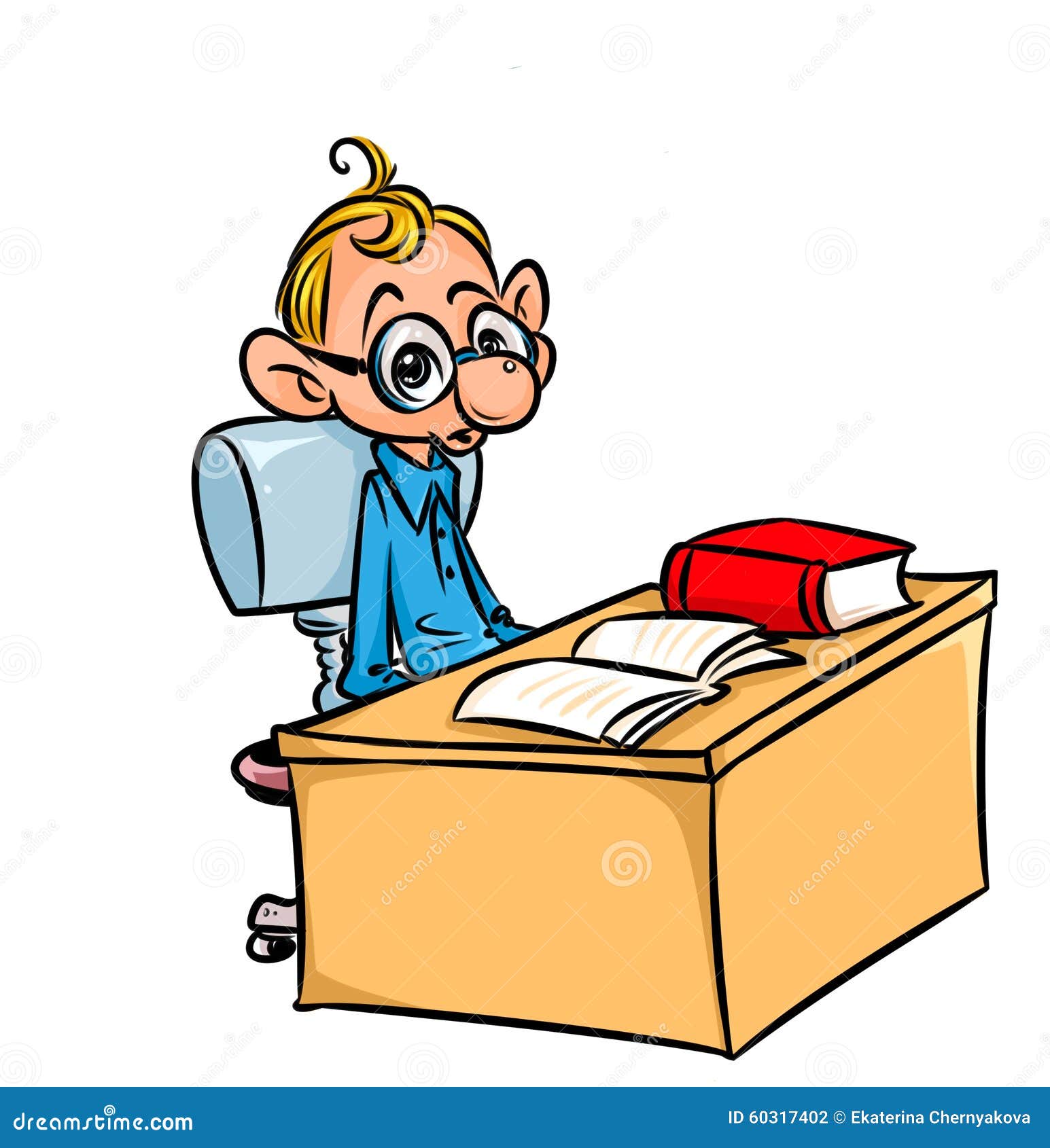 Library Reader Cartoon Illustration Stock Illustration - Illustration ...