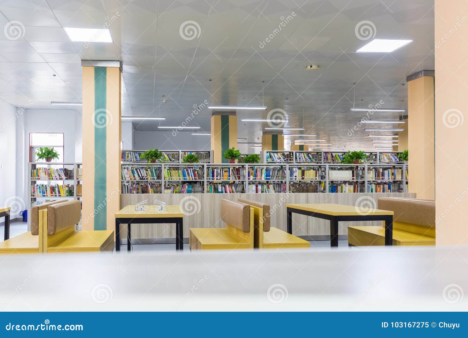 Library reading area stock image. Image of technology - 103167275