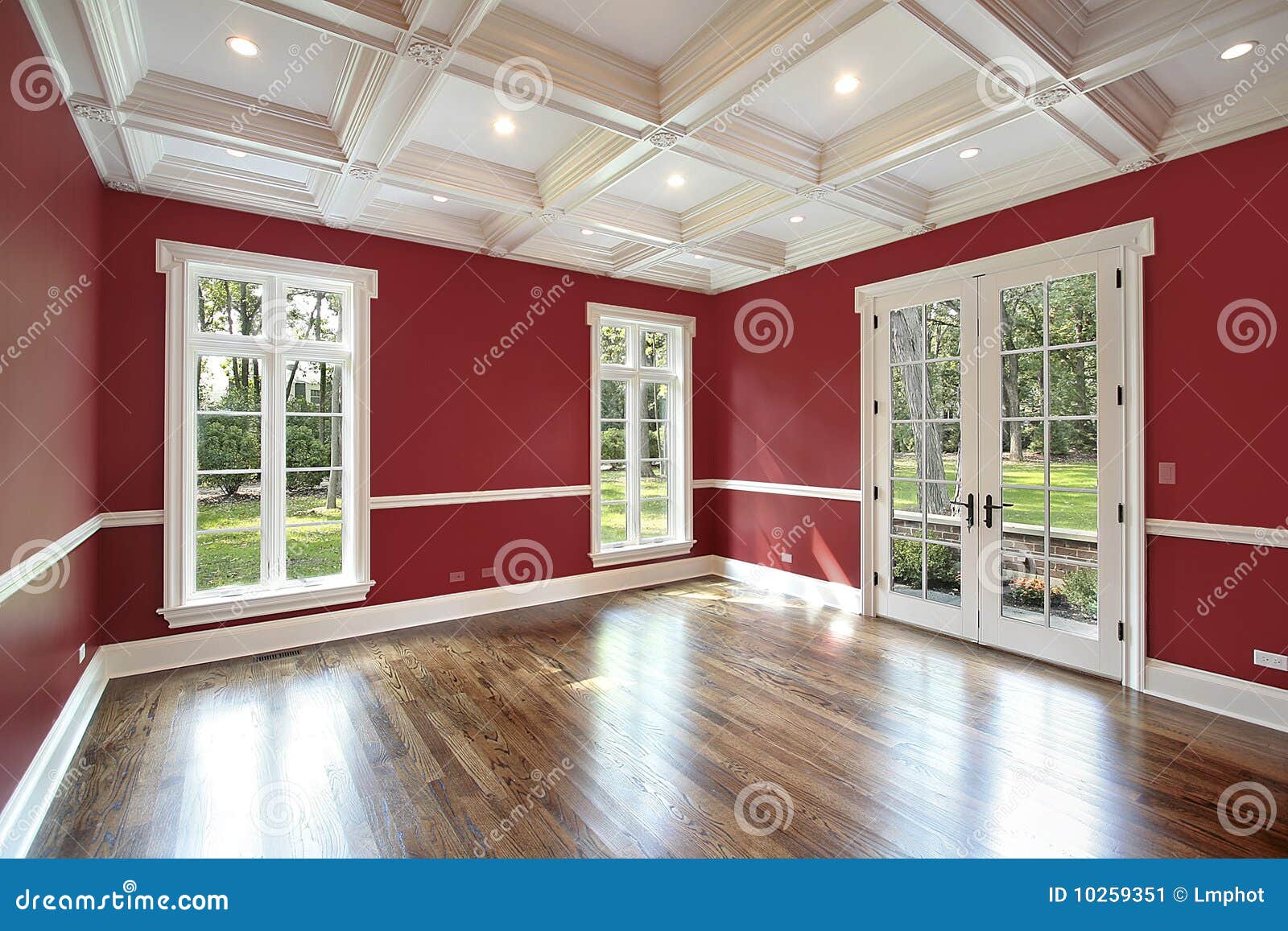 Library with red walls stock image. Image of furniture - 10259351