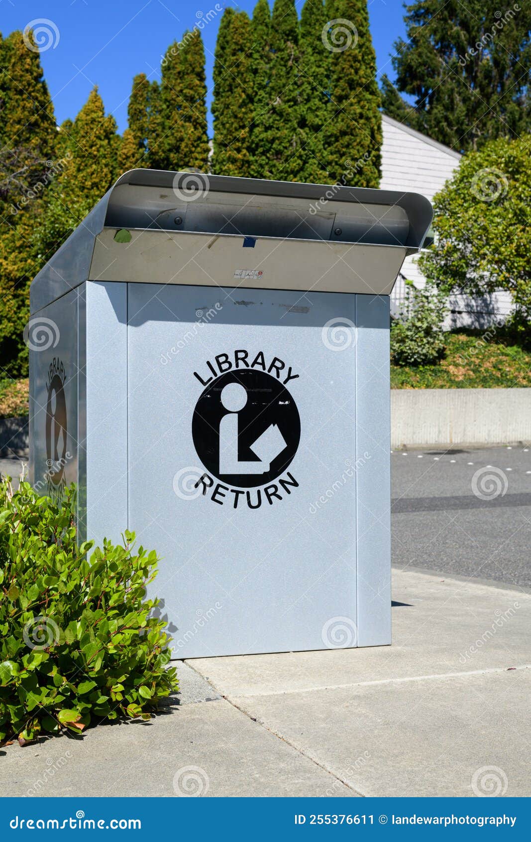 Library Return Box with Text and Logo Editorial Photo - Image of logo ...