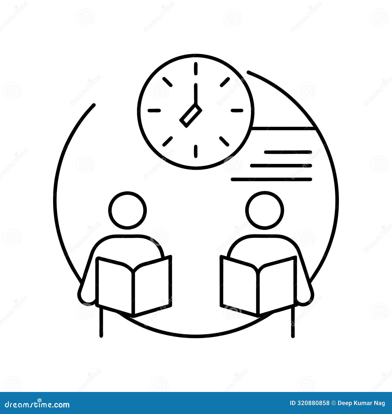 Library Study Time Students Immersed in Books Stock Vector ...