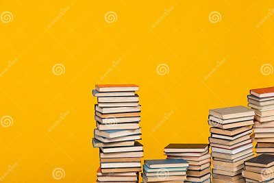 Library Science Stack of Books on White Background Training Stock Image ...