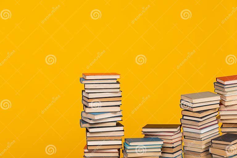 Library Science Stack of Books on White Background Training Stock Image ...