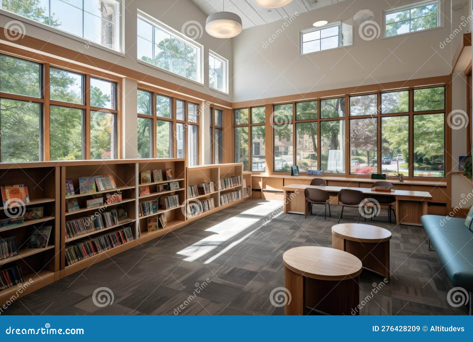 Reading Nooks In An Office Adorned With Comfortable Seating Royalty ...