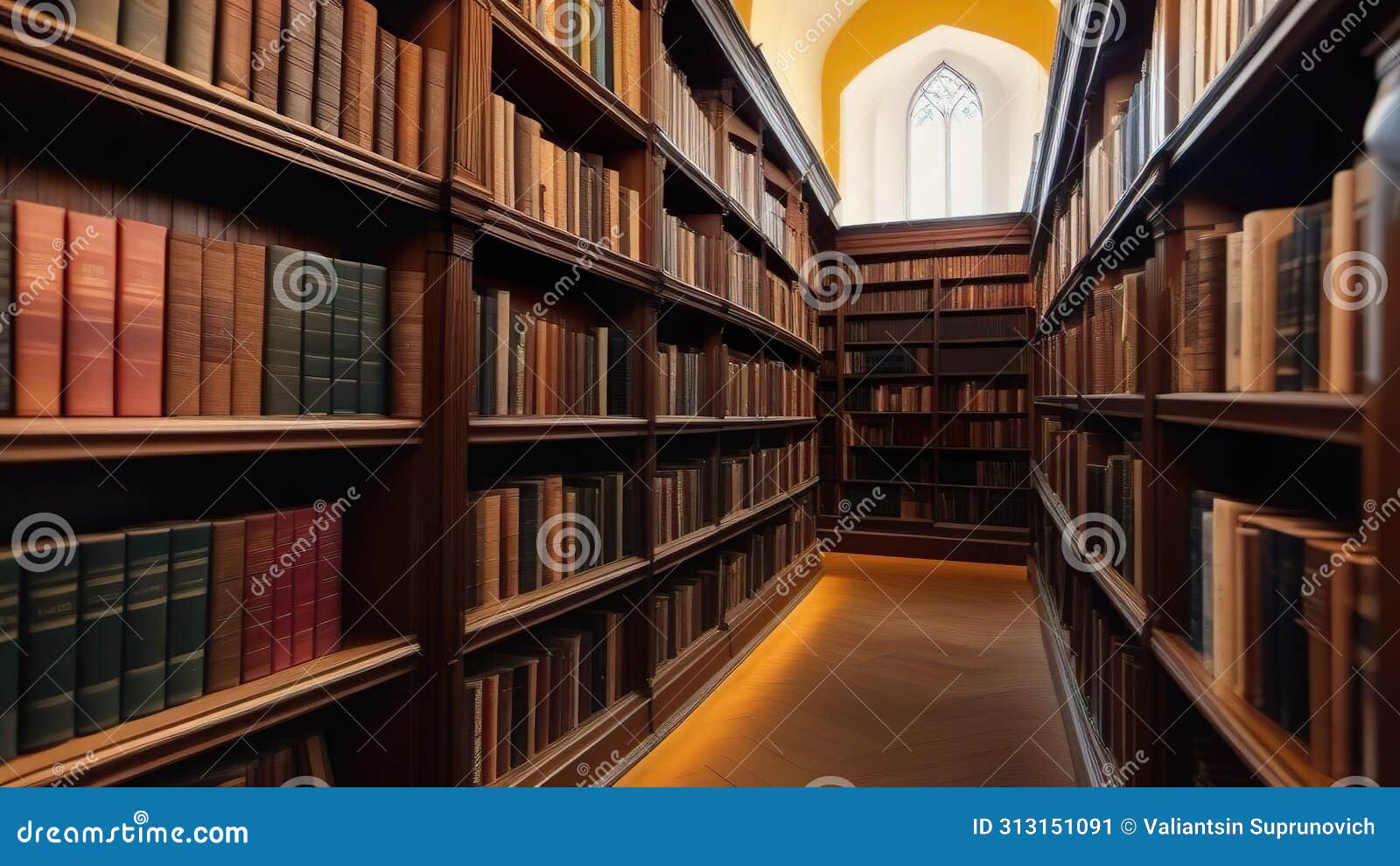 Library Shelves, Aisle, Book Shelf Rows Stock Image - Image of ...