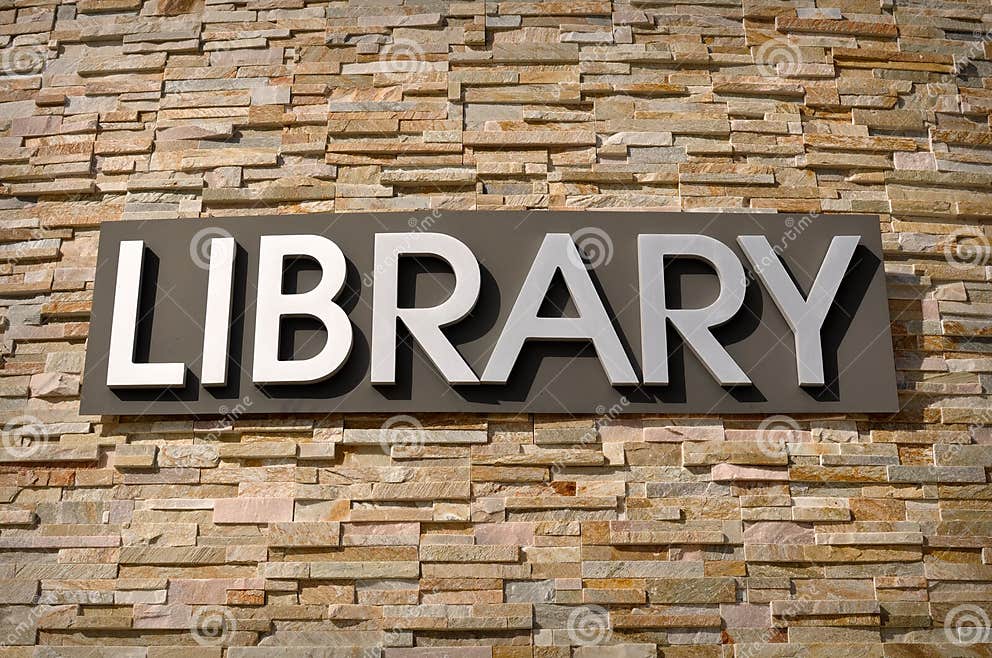 Library Sign stock photo. Image of road, sign, power - 13016834