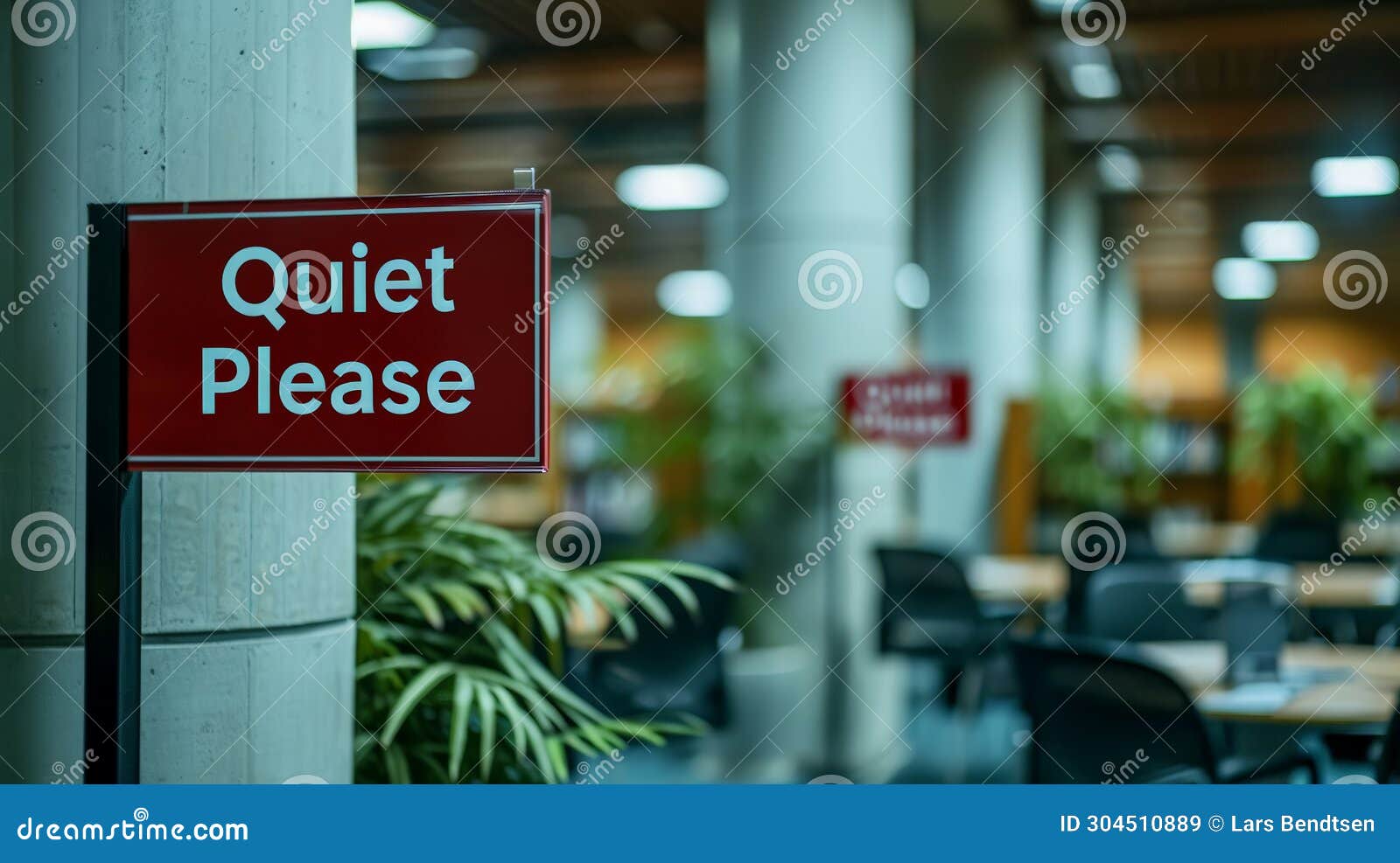 Library Sign: Quiet Please - AI Generated Stock Illustration ...