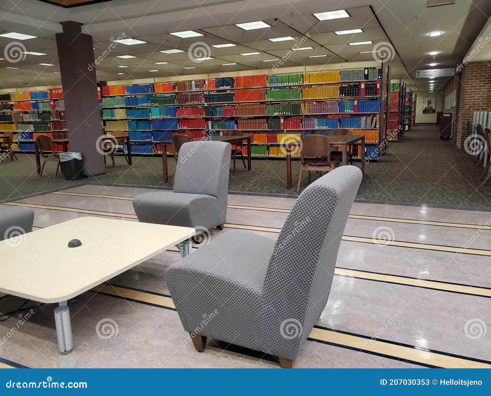 Library sitting area editorial stock photo. Image of shelf - 207030353