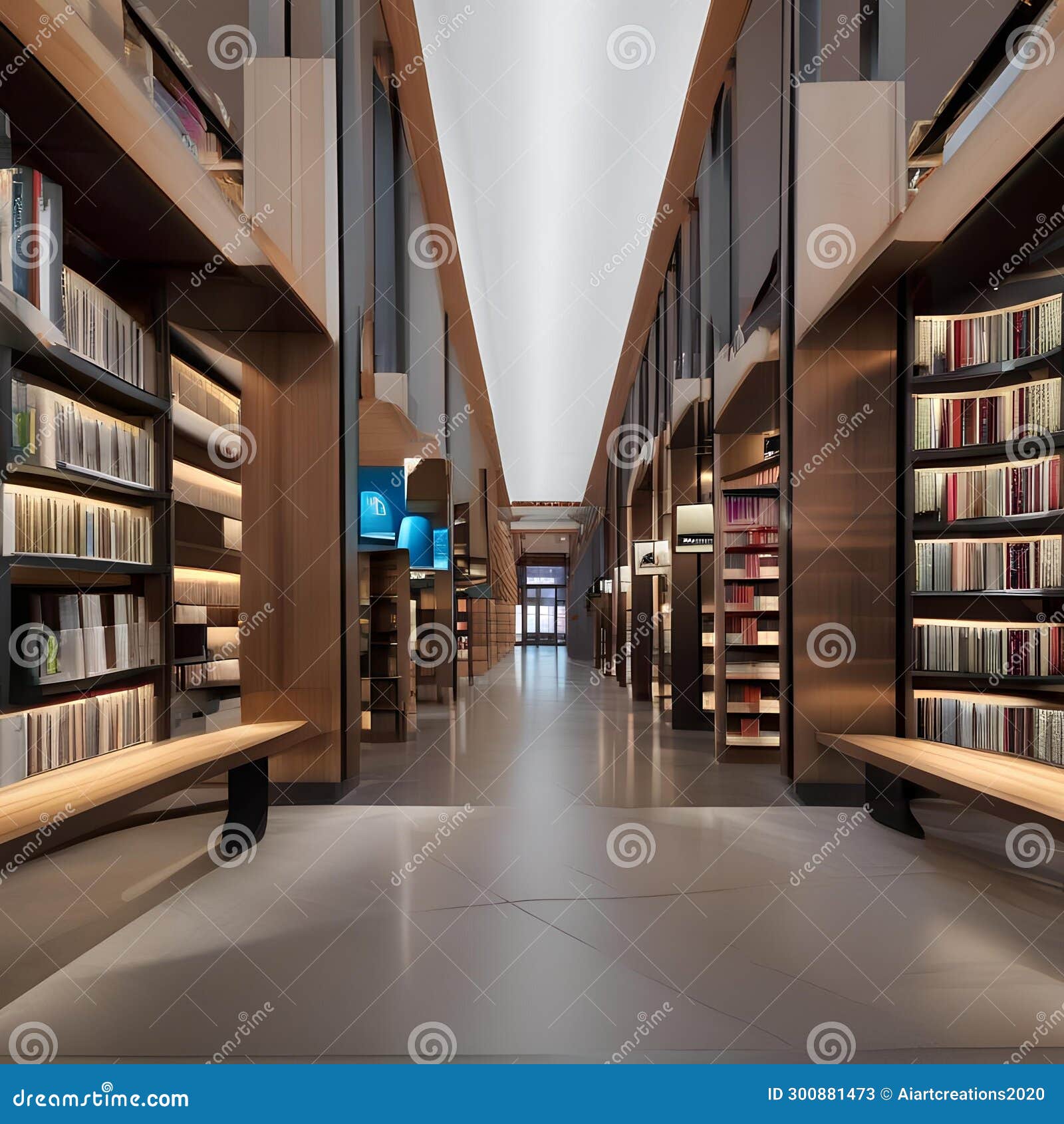 A Library Space with Advanced Digital Book Displays and Interactive VR ...