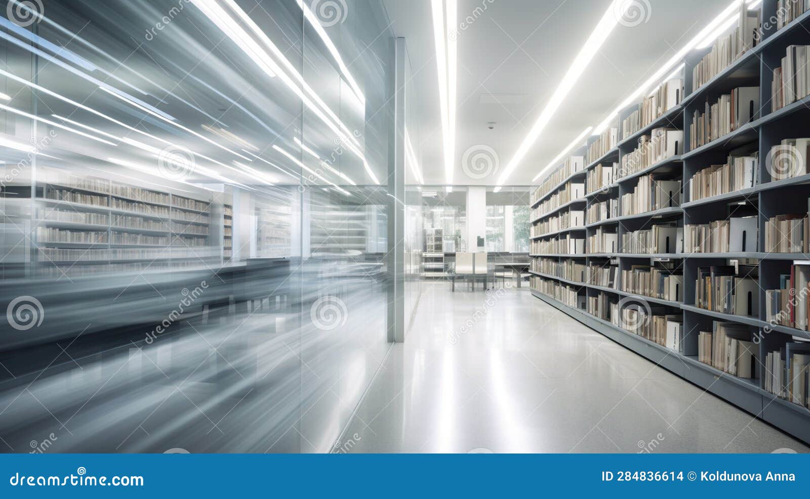 Library Space Diversity Motion Blur View Long Exposure, Concept of ...