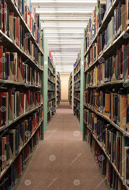 Library stacks stock photo. Image of stacks, library, perspective - 5441520