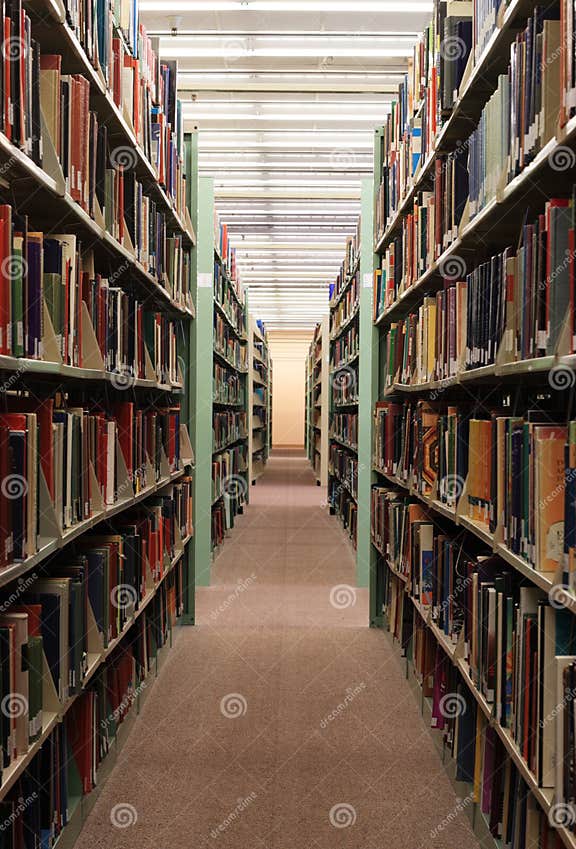 Library stacks stock photo. Image of stacks, library, perspective - 5441520