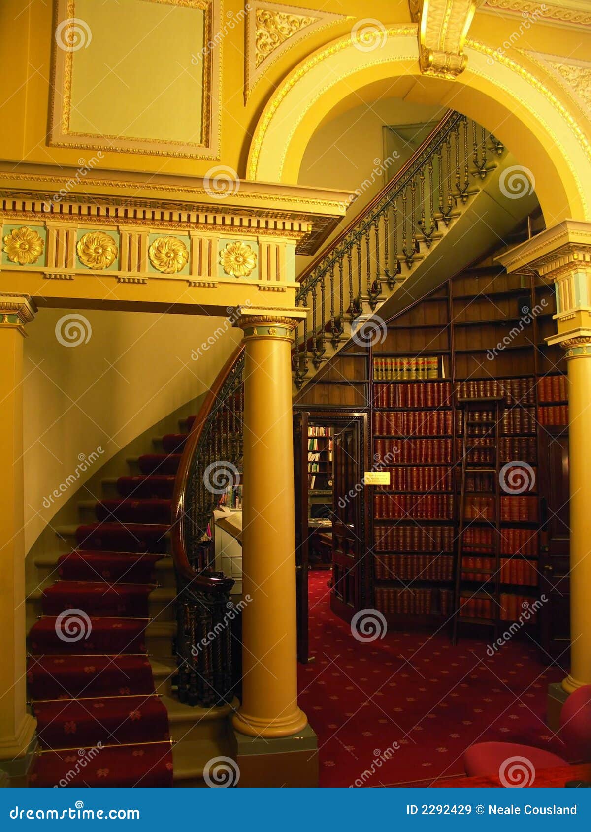 Library staircase stock image. Image of victoria, shelves - 2292429