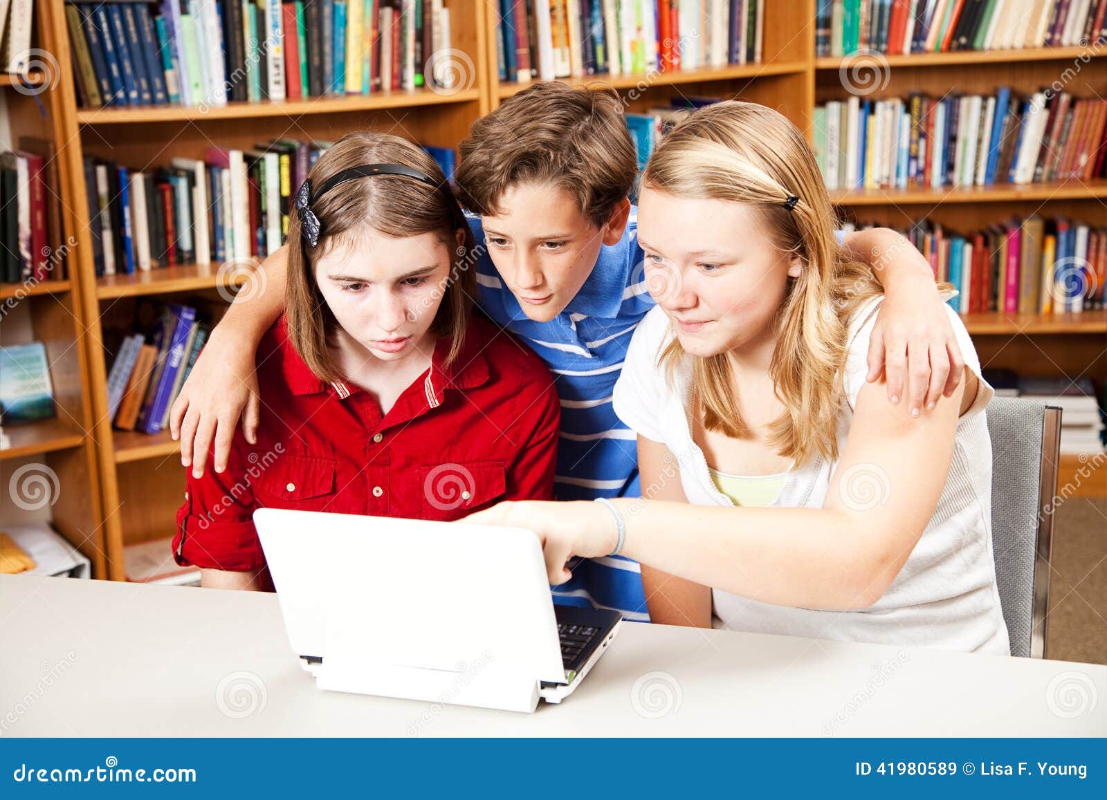 Library - Students on Computer Stock Image - Image of homework, library ...