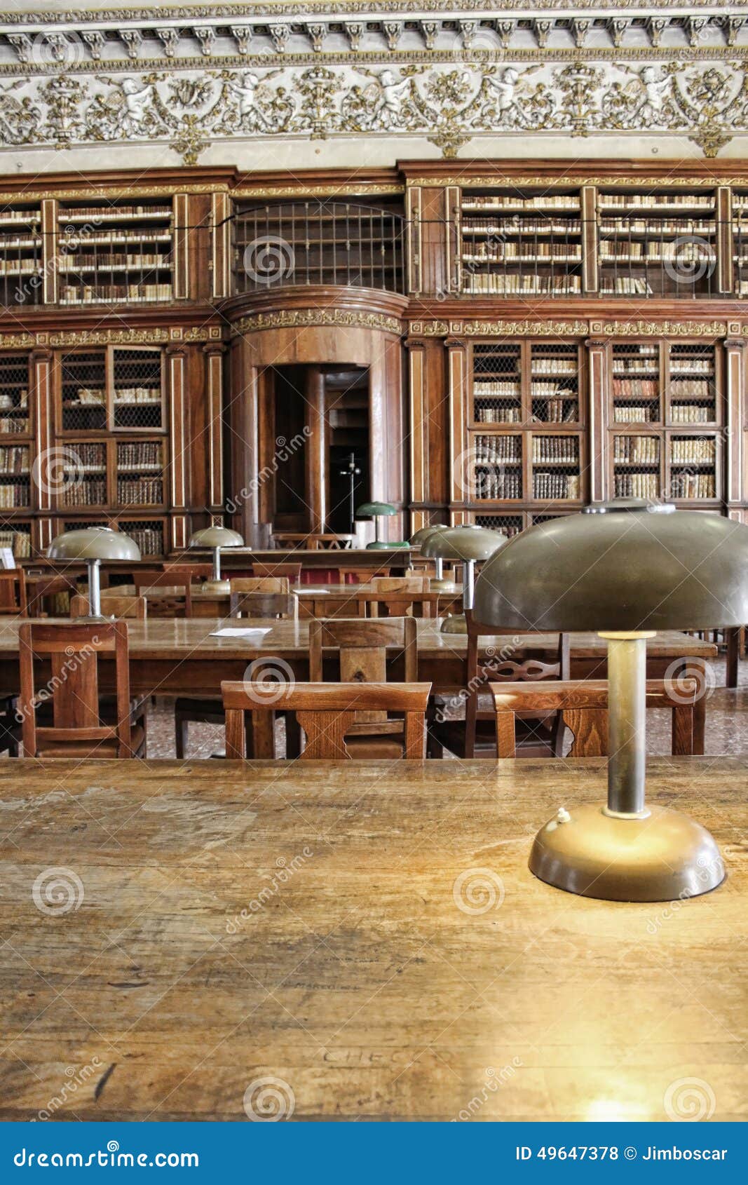 Library Study Tables in Naples Stock Photo - Image of learning, pile ...