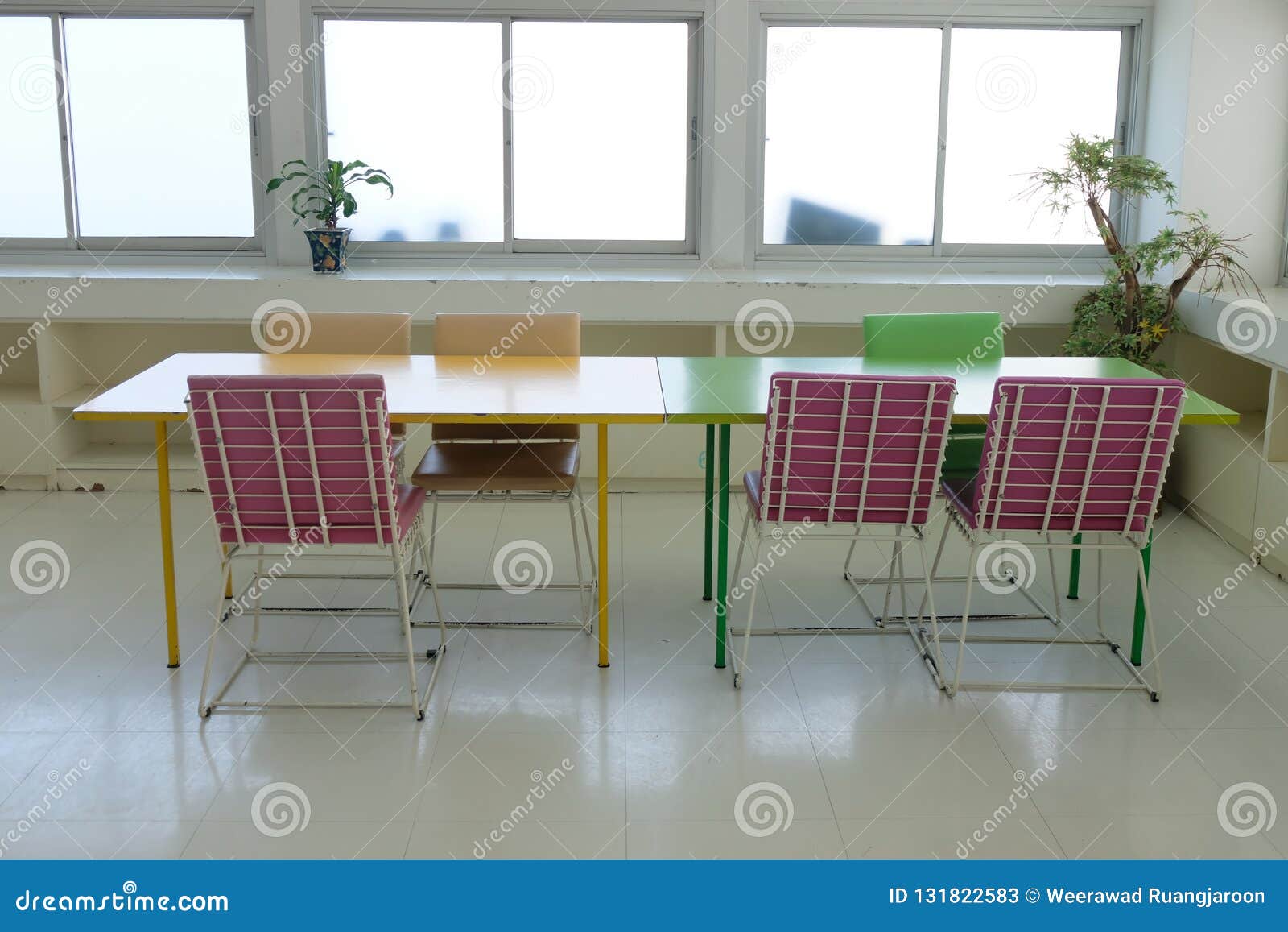 Library Table for Reading at the University Stock Image - Image of ...