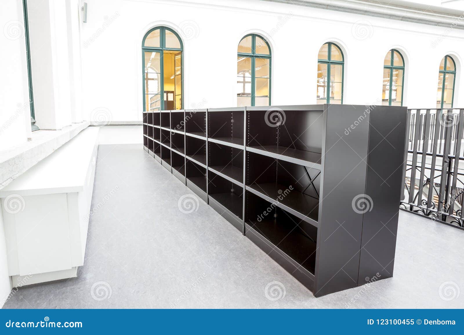 Empty books racks stock image. Image of room, frame - 123100455