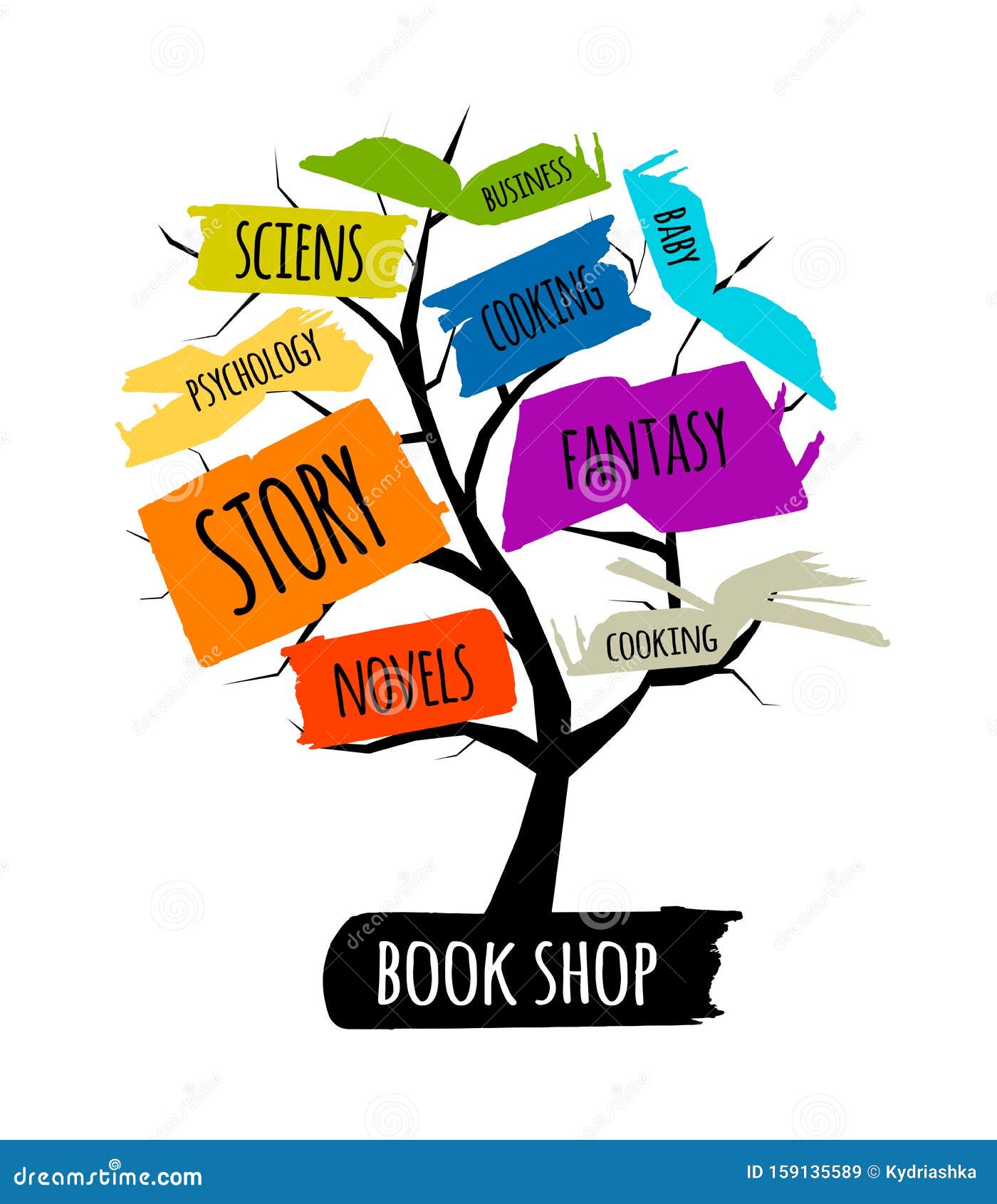 Library Tree with Books for Your Design Stock Vector - Illustration of ...